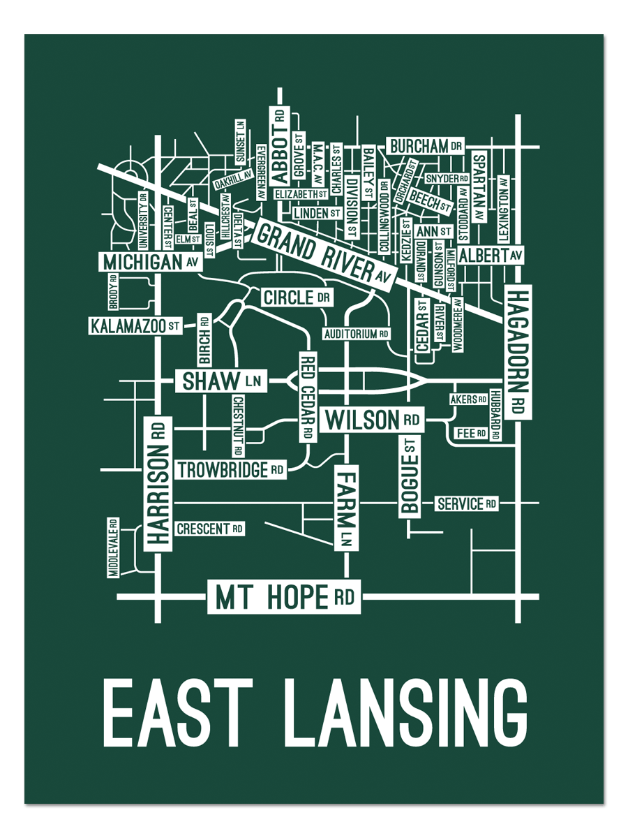 School Street Posters - College Town Maps
