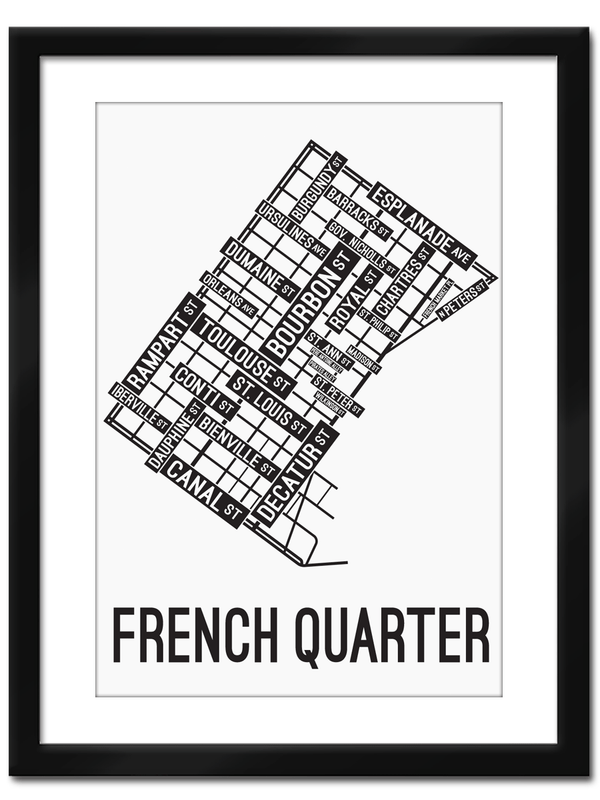 French Quarter, New Orleans Street Map - School Street Posters