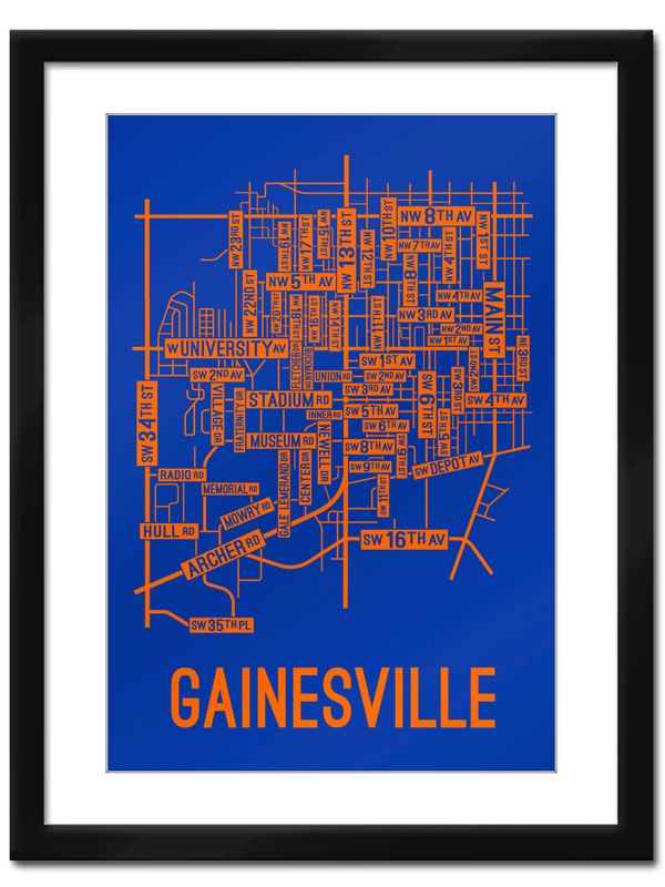 Gainesville, Florida Street Map - School Street Posters