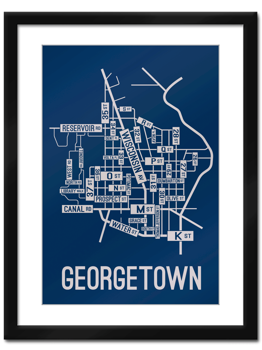 Georgetown, Washington D.C. Street Map - School Street Posters