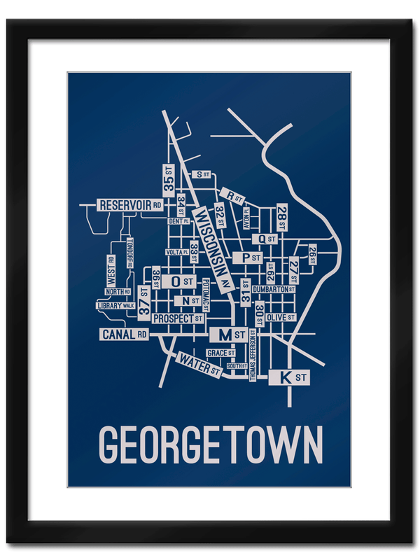 Georgetown, Washington D.C. Street Map - School Street Posters