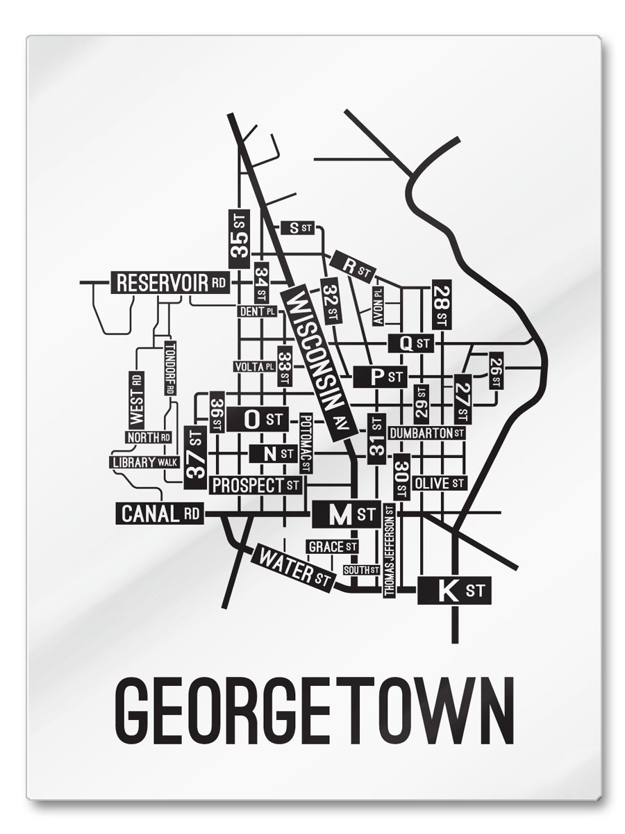Georgetown, Washington D.C. Street Map - School Street Posters