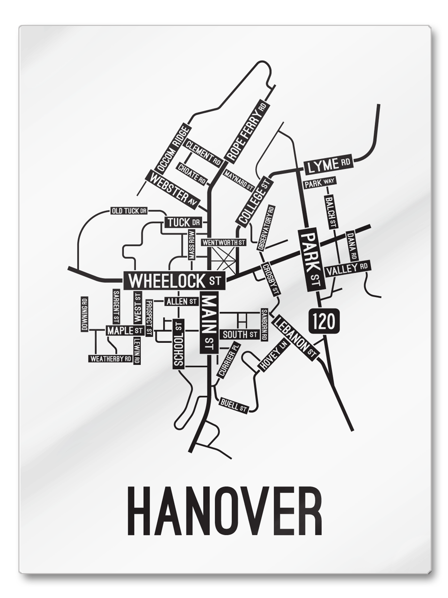 Hanover, New Hampshire Street Map - School Street Posters