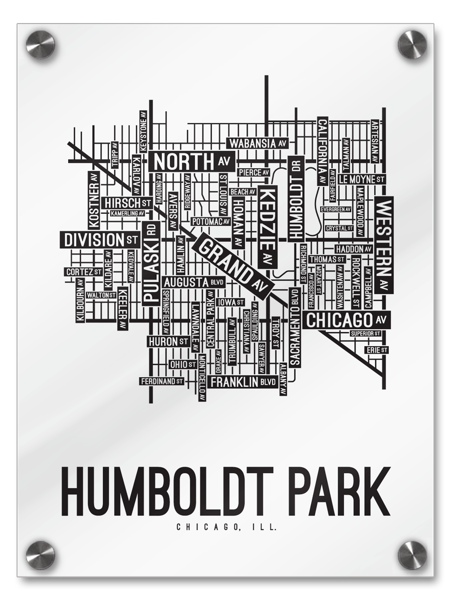 Humboldt Park, Chicago Street Map - School Street Posters