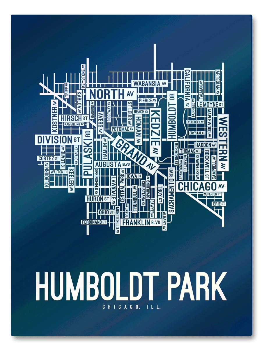 Humboldt Park, Chicago Street Map - School Street Posters