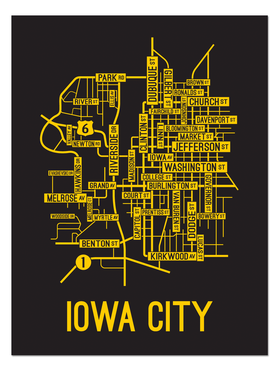 School Street Posters - College Town Maps