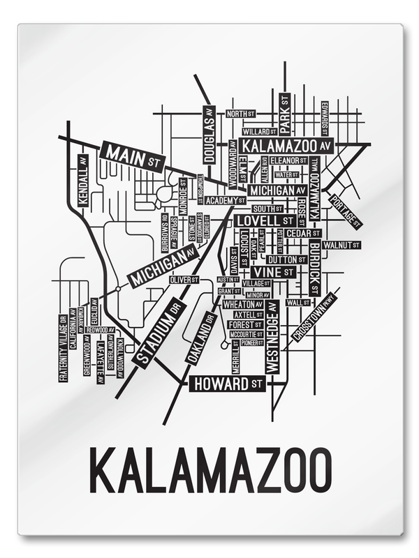 Kalamazoo, Michigan Street Map - School Street Posters