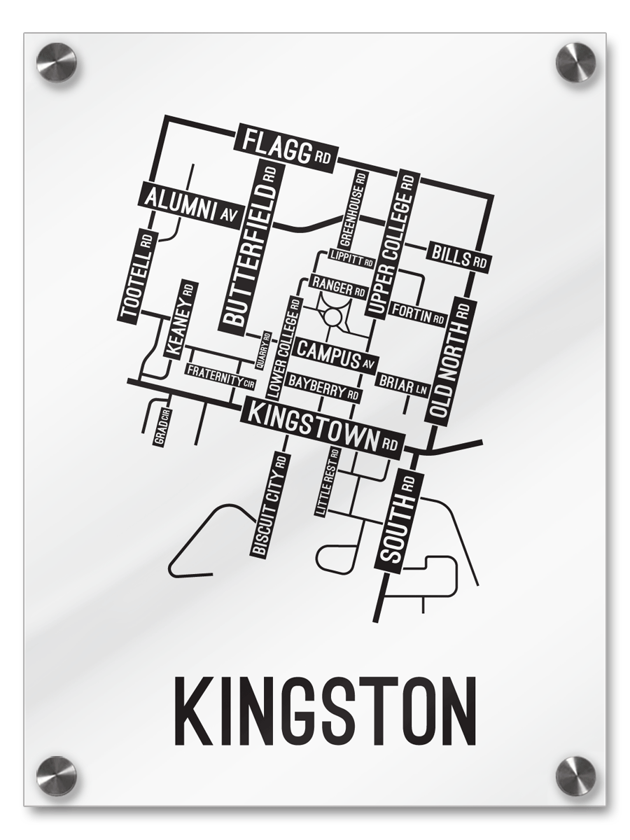 Kingston, Rhode Island Street Map | School Street Posters