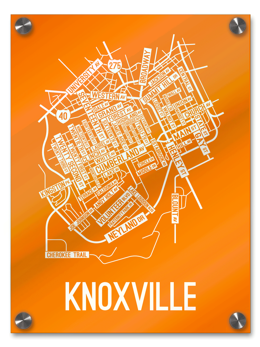 Knoxville, Tennessee Street Map - School Street Posters
