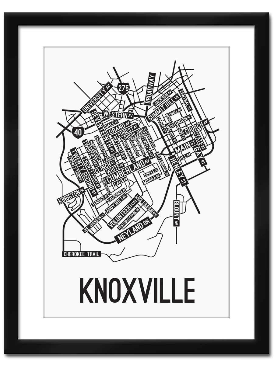 Knoxville, Tennessee Street Map - School Street Posters