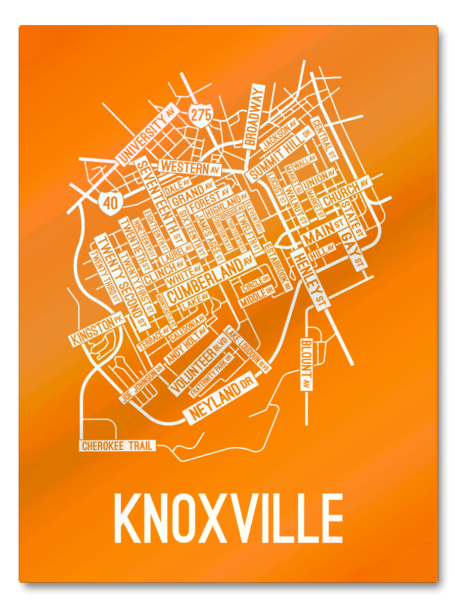 Knoxville, Tennessee Street Map - School Street Posters