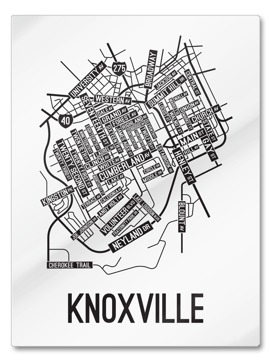 Knoxville, Tennessee Street Map - School Street Posters