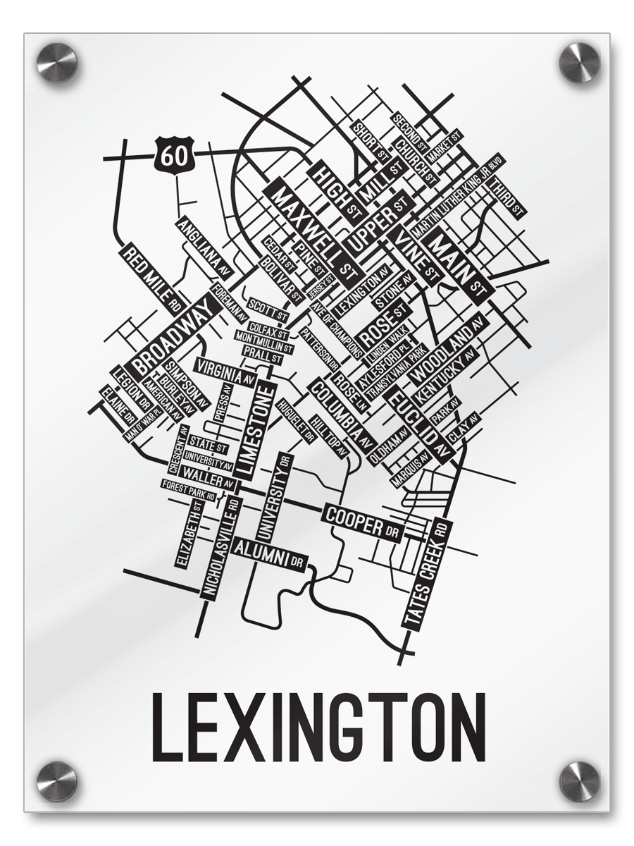Lexington, Kentucky Street Map - School Street Posters