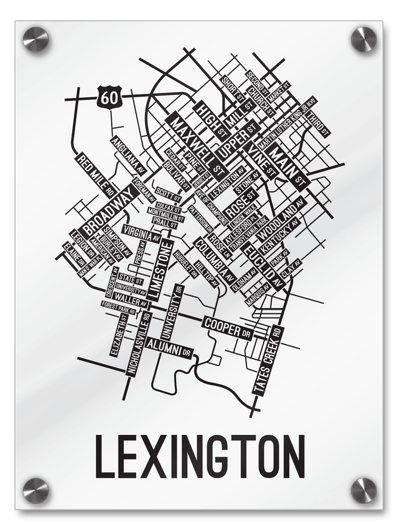 Lexington, Kentucky Street Map - School Street Posters