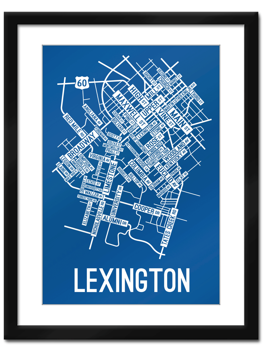 Lexington, Kentucky Street Map - School Street Posters