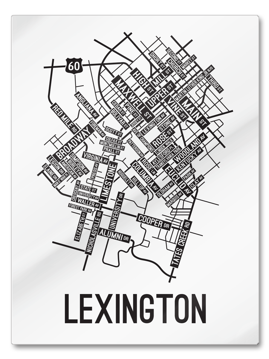 Lexington, Kentucky Street Map - School Street Posters