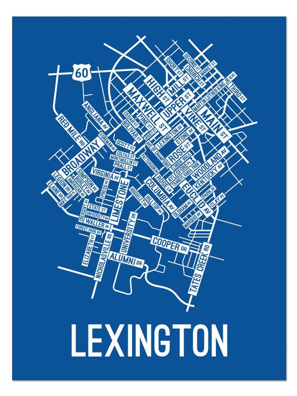 Lexington, Kentucky Street Map - School Street Posters