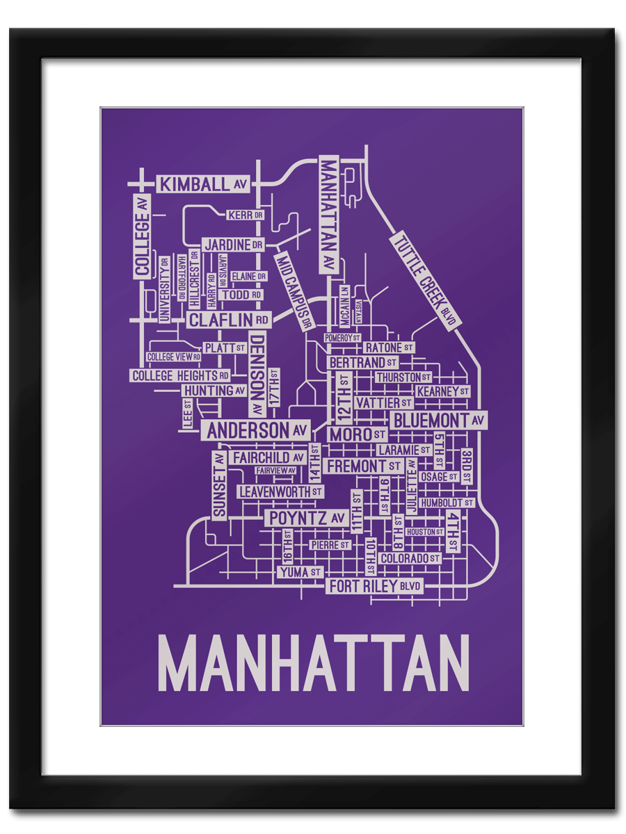 Manhattan, Kansas Street Map - School Street Posters