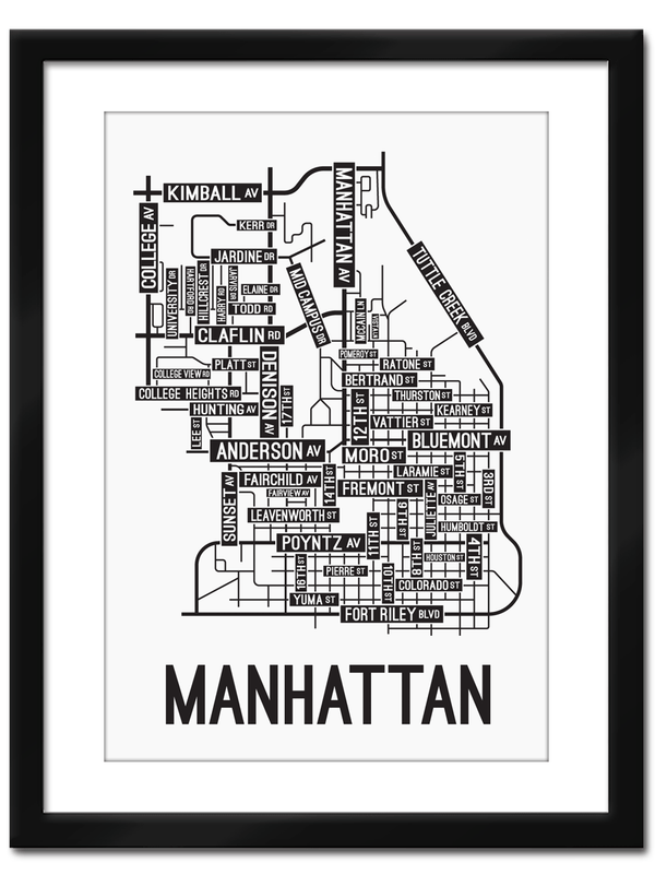 Manhattan, Kansas Street Map - School Street Posters