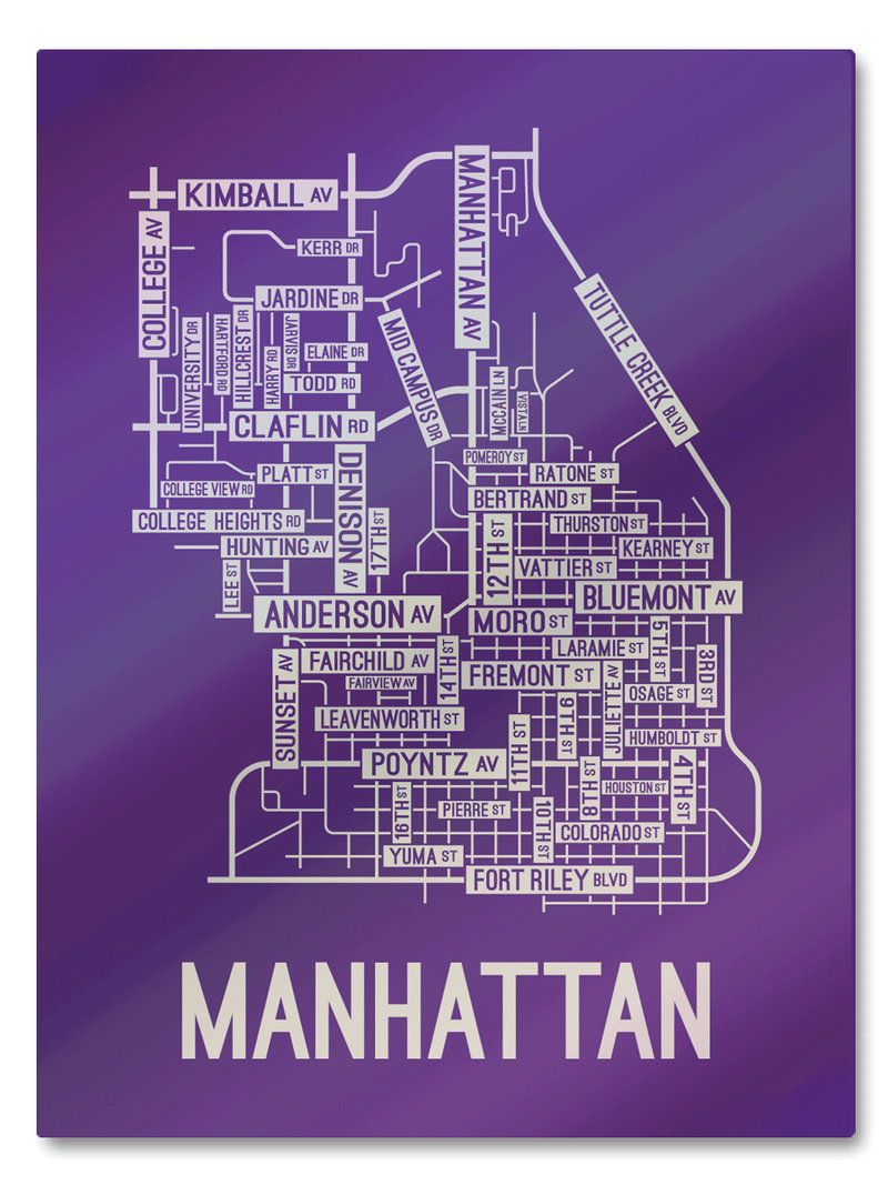 Manhattan, Kansas Street Map - School Street Posters