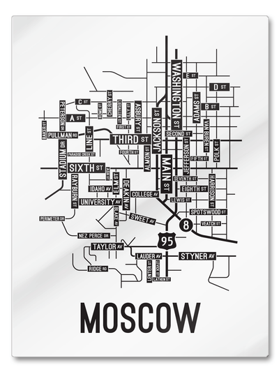 Moscow, Idaho Street Map - School Street Posters