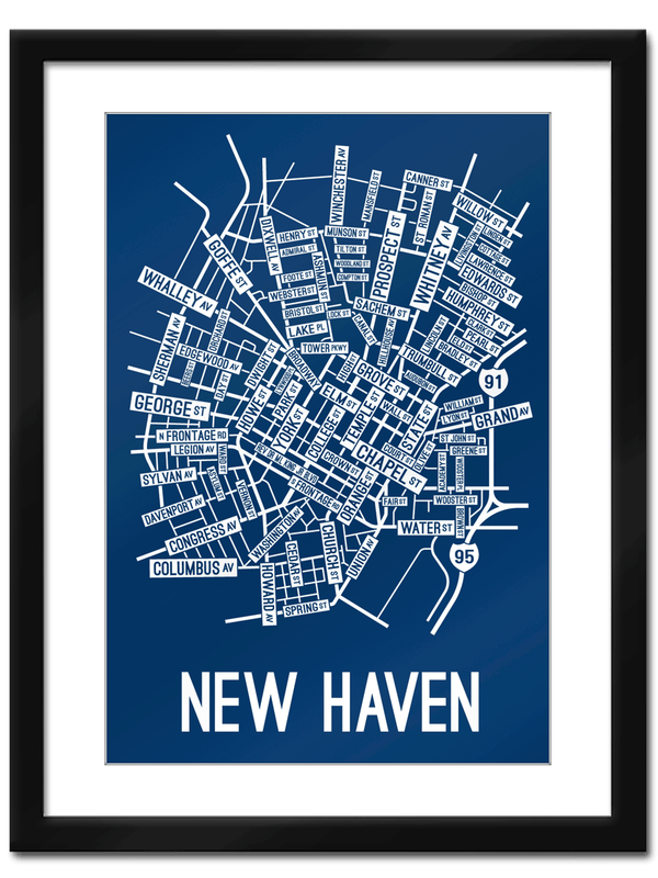 New Haven, Connecticut Street Map - School Street Posters