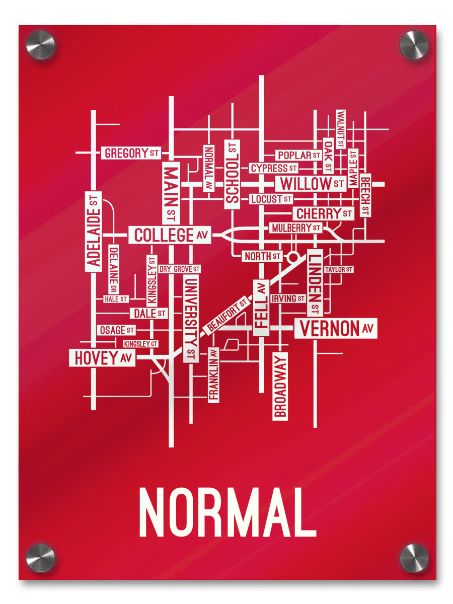 Normal, Illinois Street Map - School Street Posters