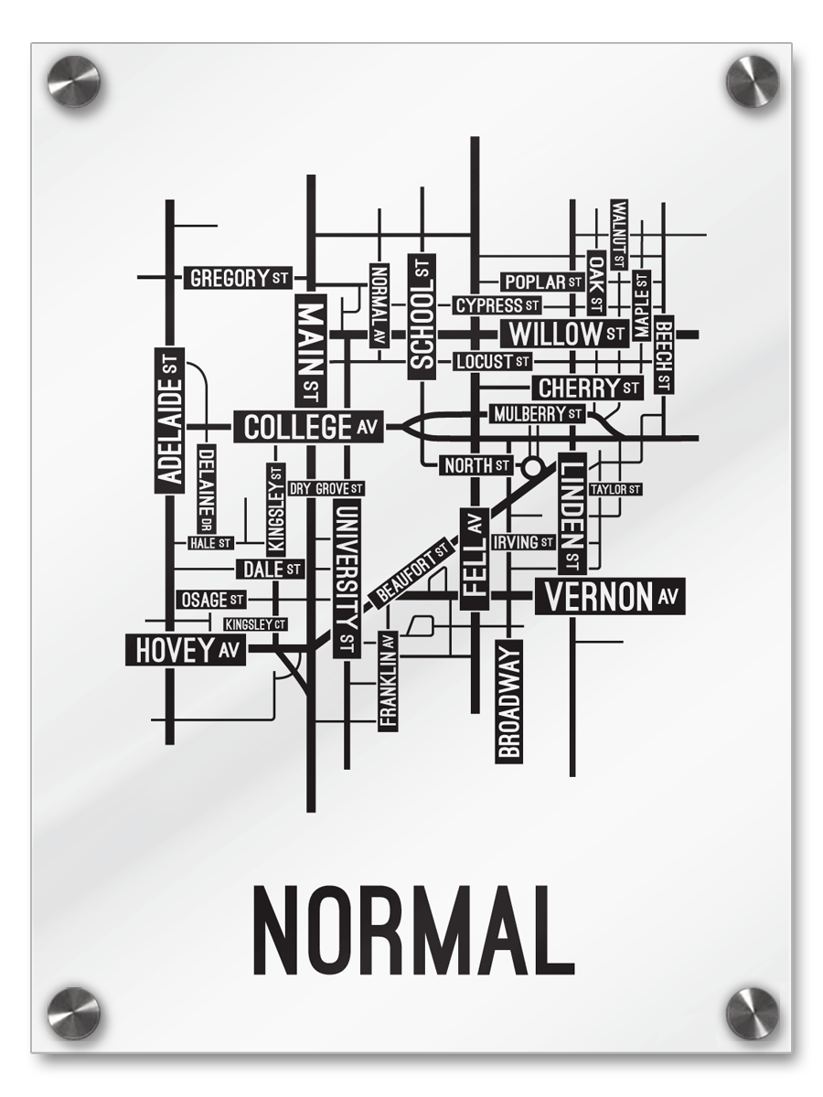 Normal, Illinois Street Map - School Street Posters