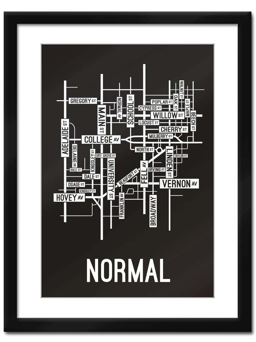 Normal, Illinois Street Map - School Street Posters
