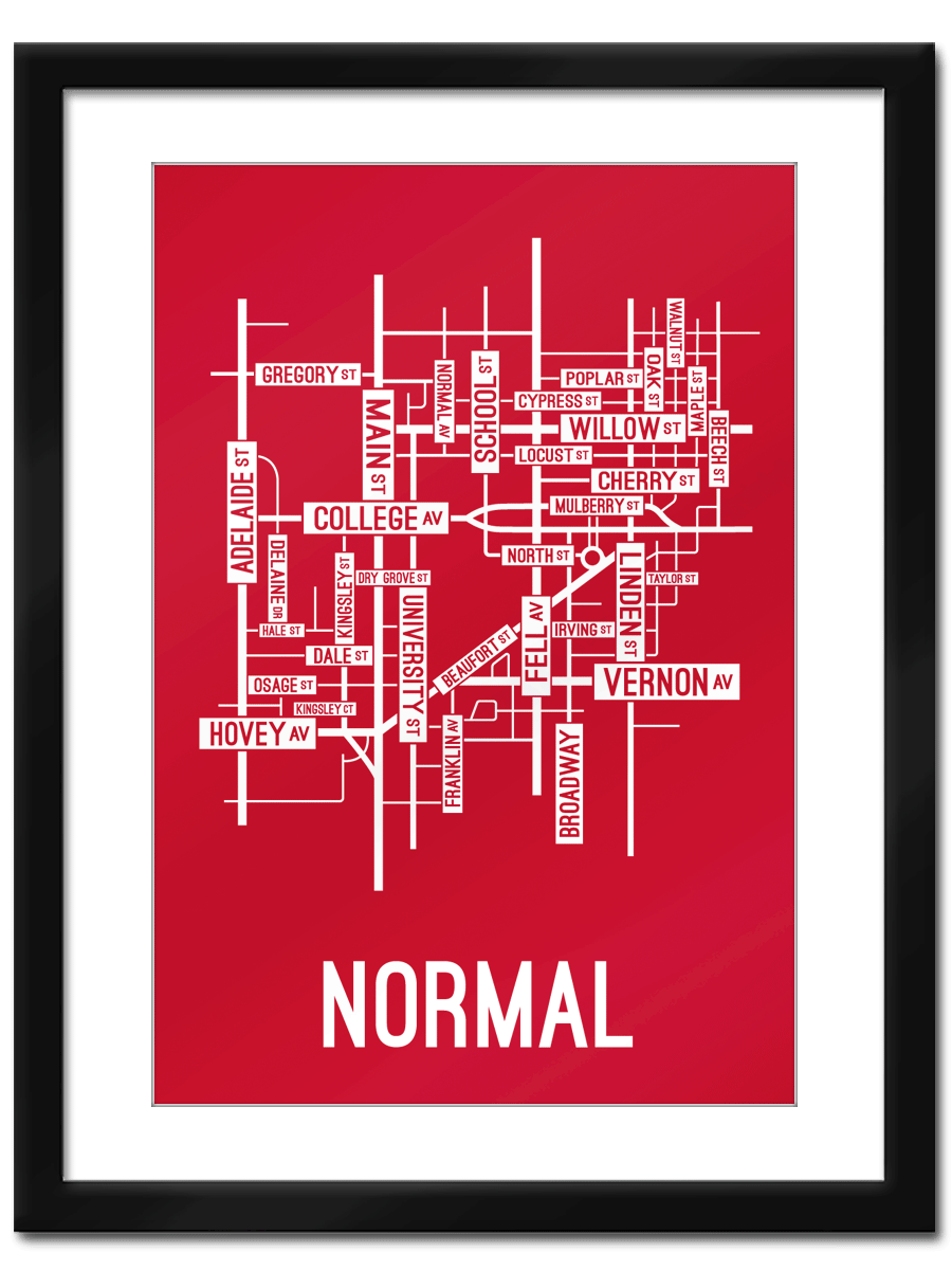Normal, Illinois Street Map - School Street Posters