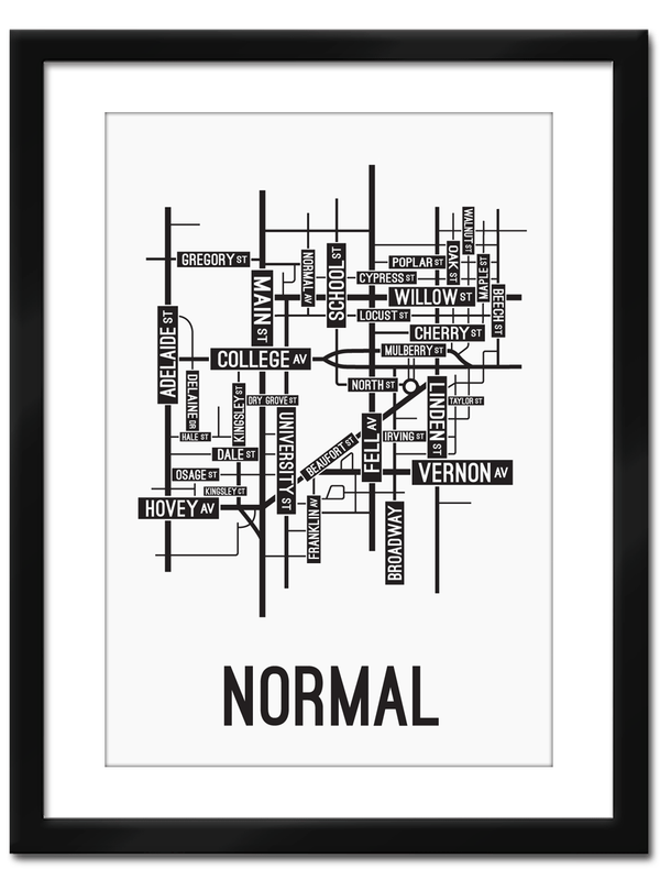 Normal, Illinois Street Map - School Street Posters