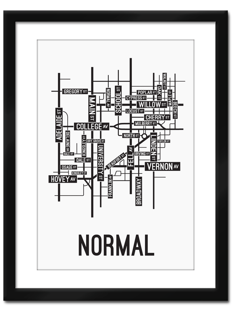 Normal, Illinois Street Map - School Street Posters