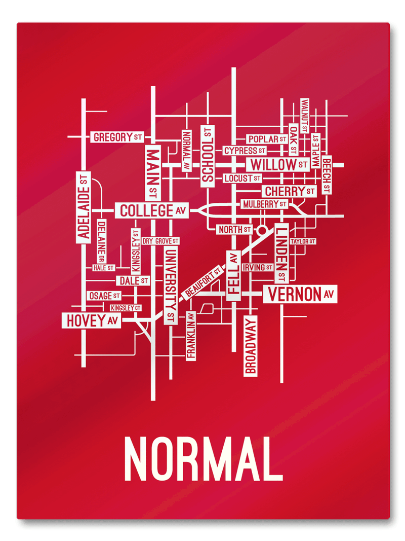 Normal, Illinois Street Map - School Street Posters