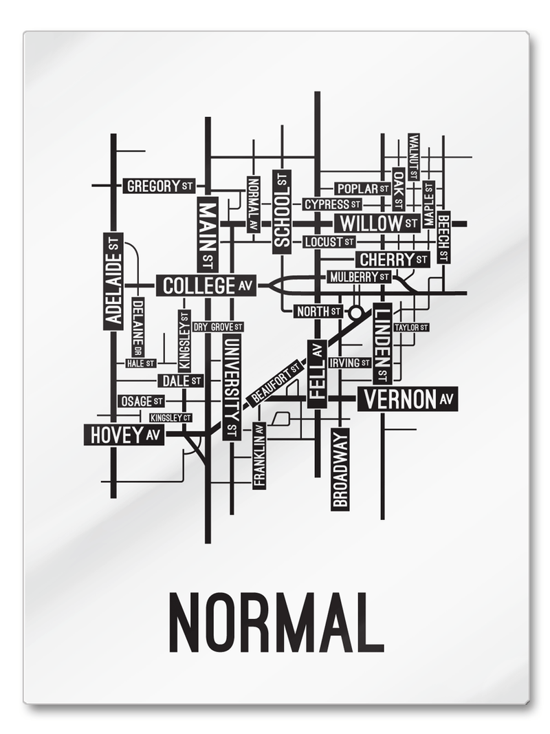 Normal, Illinois Street Map - School Street Posters