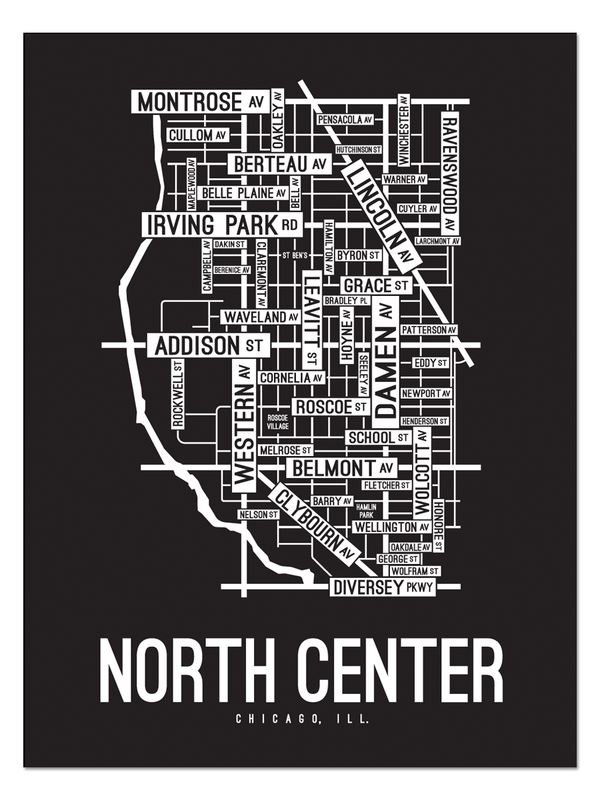 North Center, Chicago Street Map - School Street Posters
