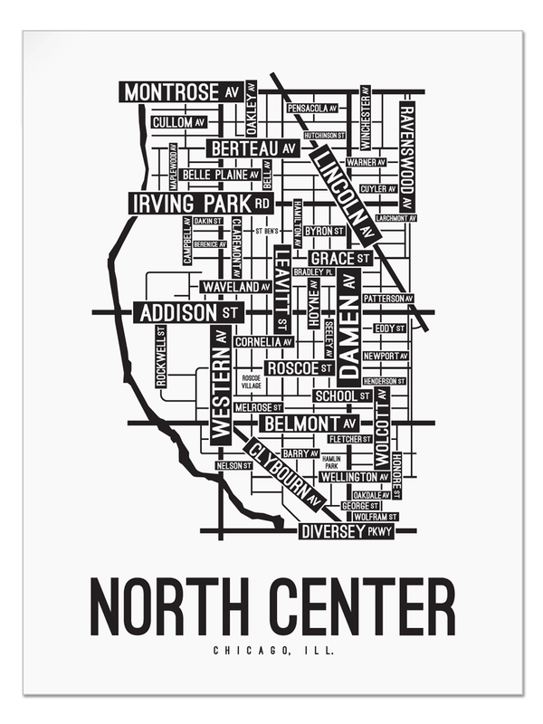 North Center, Chicago Street Map - School Street Posters