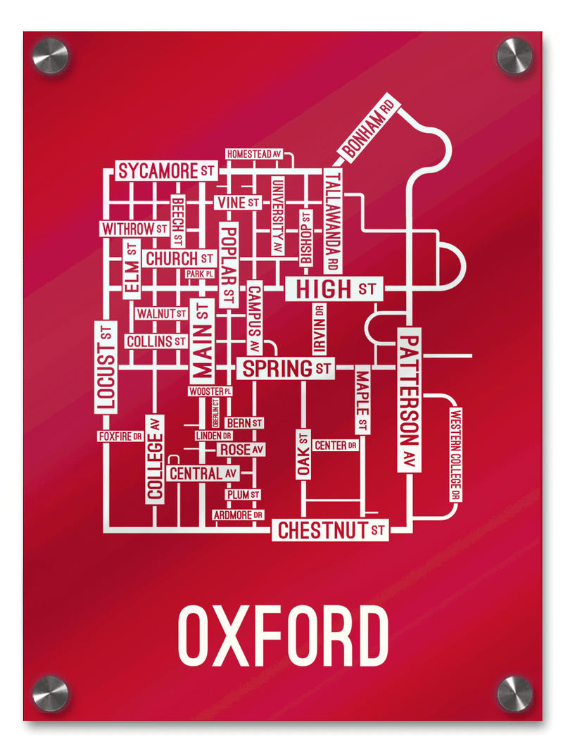 Oxford, Ohio Street Map - School Street Posters