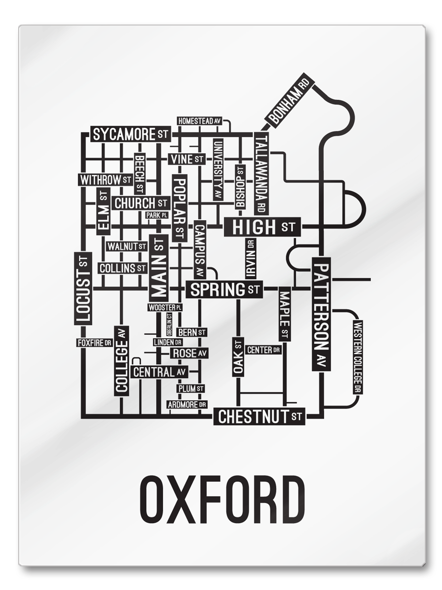 Oxford, Ohio Street Map - School Street Posters