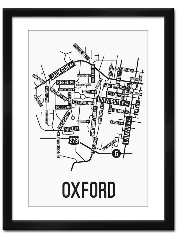 Oxford, Mississippi Street Map - School Street Posters