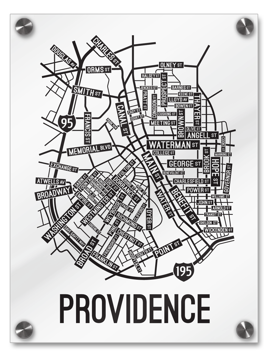 Providence, Rhode Island Street Map - School Street Posters