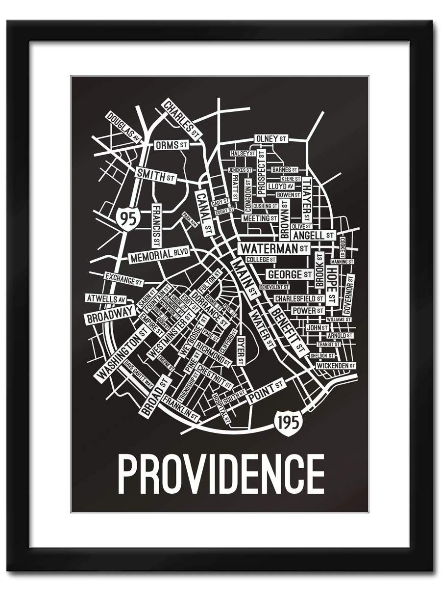 Providence, Rhode Island Street Map - School Street Posters