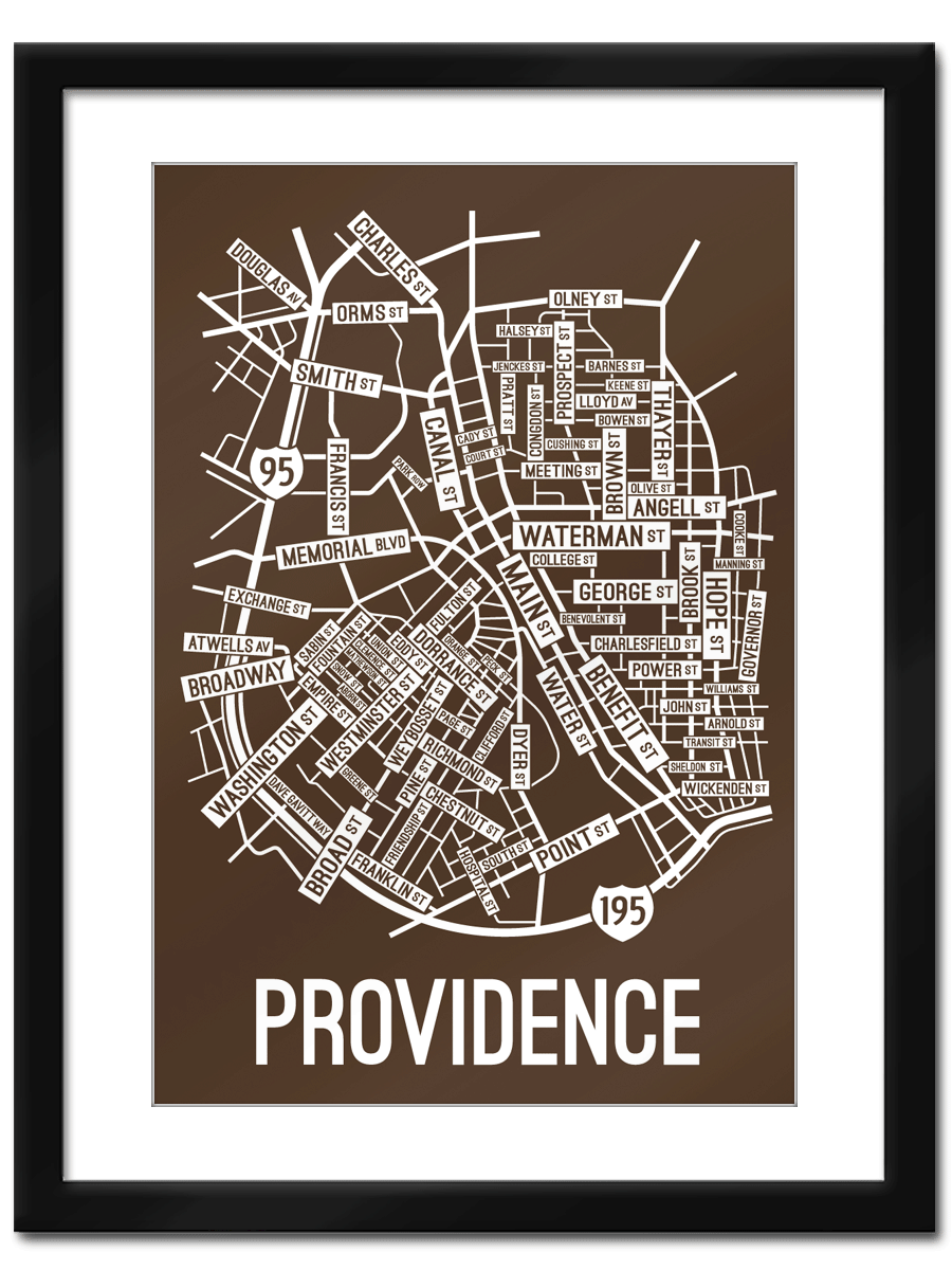 Providence, Rhode Island Street Map - School Street Posters