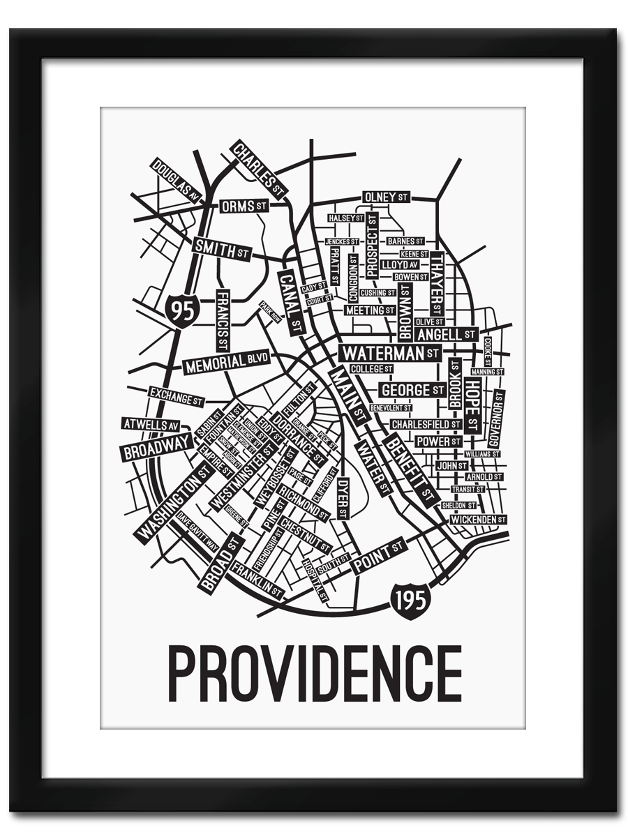 Providence, Rhode Island Street Map - School Street Posters