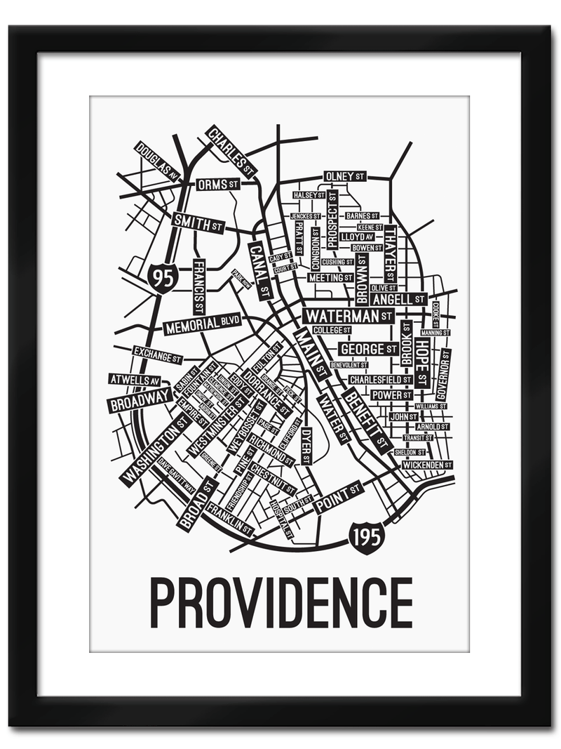 Providence, Rhode Island Street Map - School Street Posters