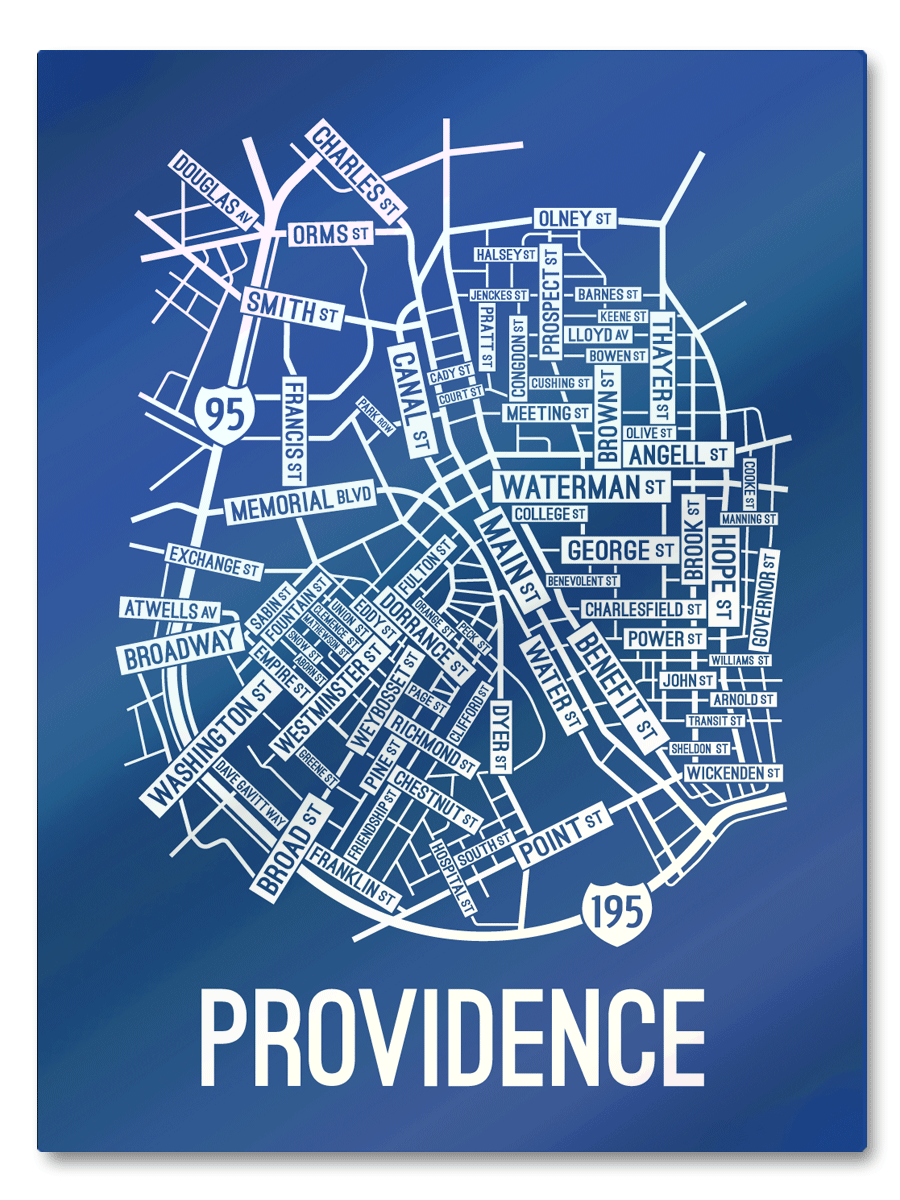 Providence, Rhode Island Street Map - School Street Posters