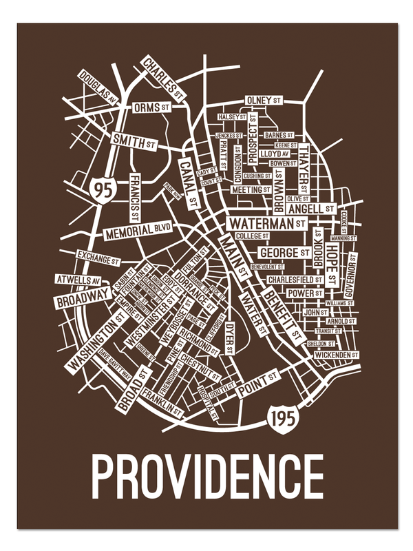 Providence, Rhode Island Street Map - School Street Posters