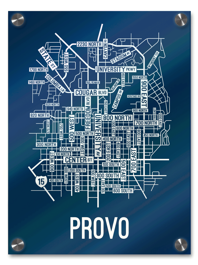 Provo, Utah Street Map - School Street Posters