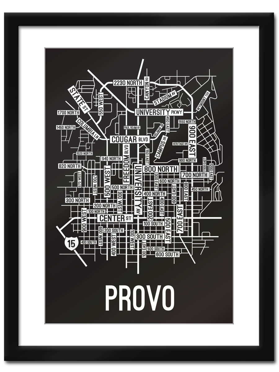 Provo, Utah Street Map - School Street Posters