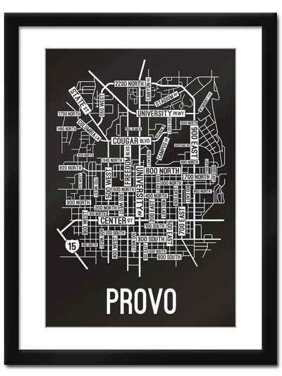 Provo, Utah Street Map - School Street Posters