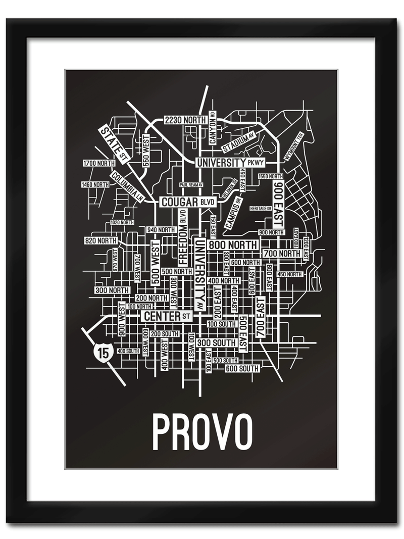 Provo, Utah Street Map - School Street Posters